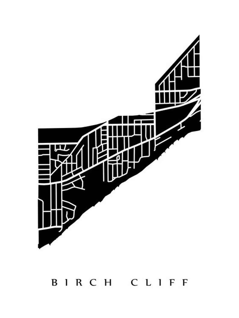Birch Cliff Map - Toronto Neighbourhood Art Print - Etsy
