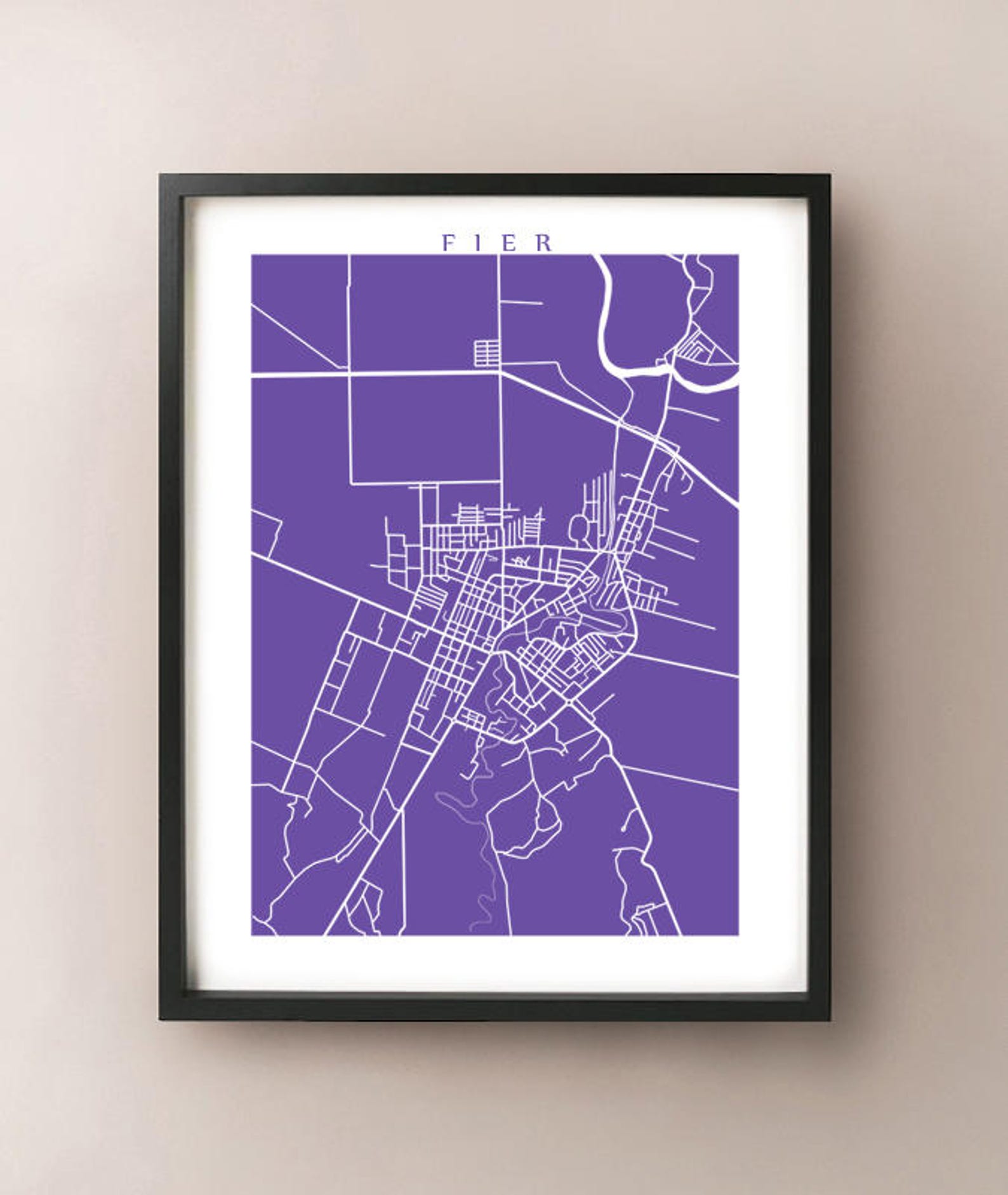 Fier Map Print Albania Poster - Etsy