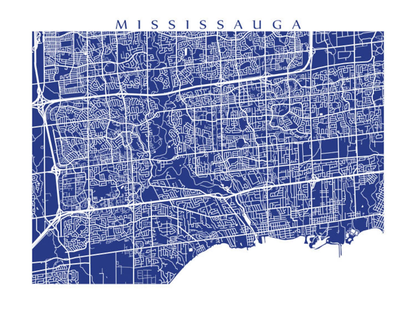 Mississauga Map Print - Ontario, Canada Art Poster - Etsy