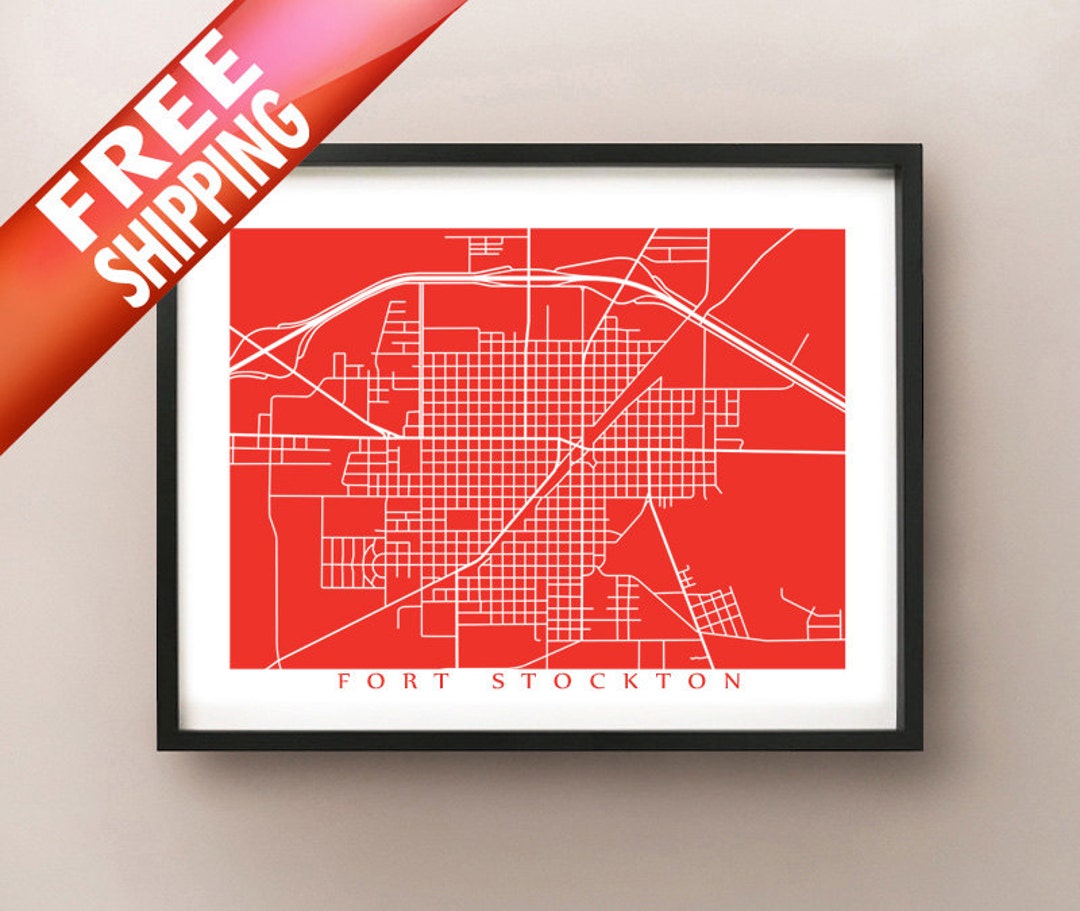 Fort Stockton, TX Map Print - Texas Poster - Etsy Canada