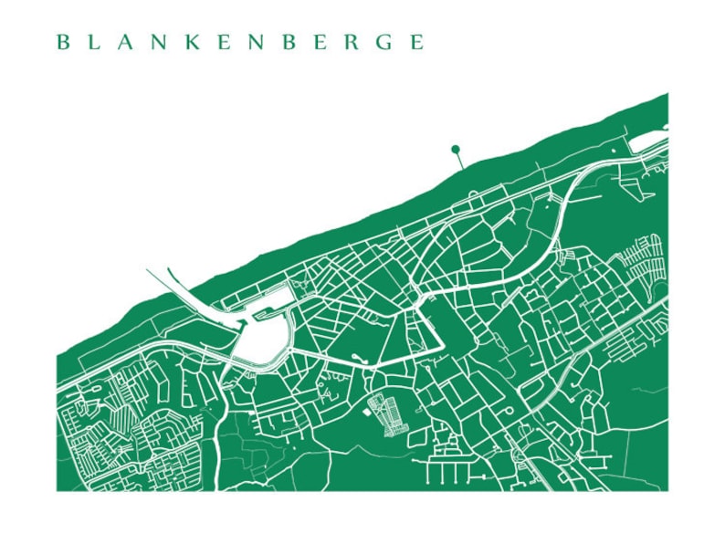 Blankenberge, Belgium Map Print - Etsy