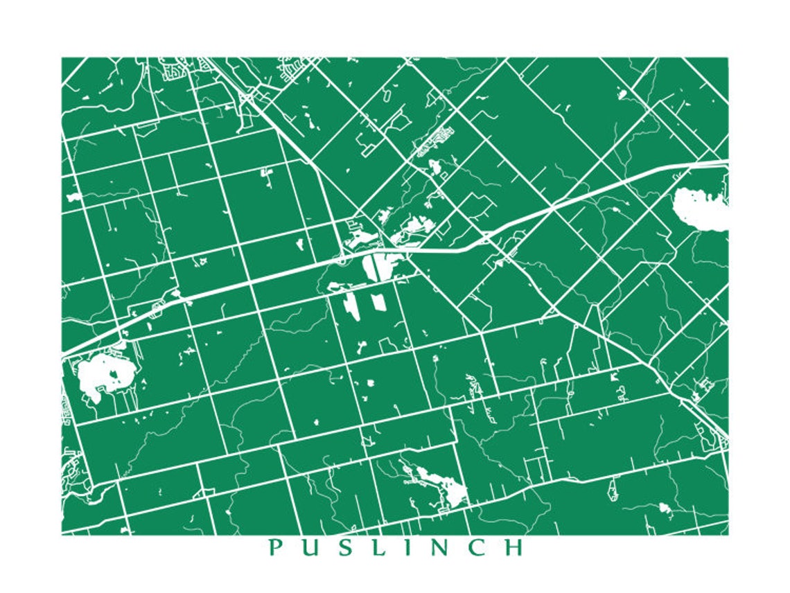 Puslinch ON Map Ontario Poster Art - Etsy UK