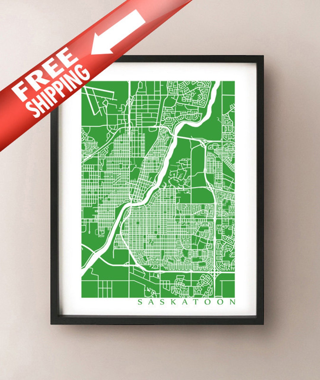 Saskatoon Map Print - Saskatchewan Poster - Etsy