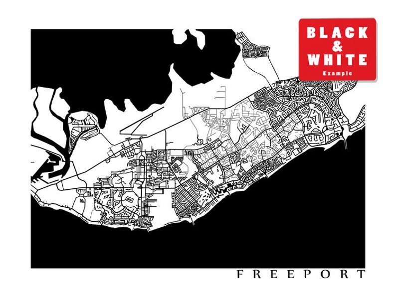 Freeport Bahamas Map Print - Etsy