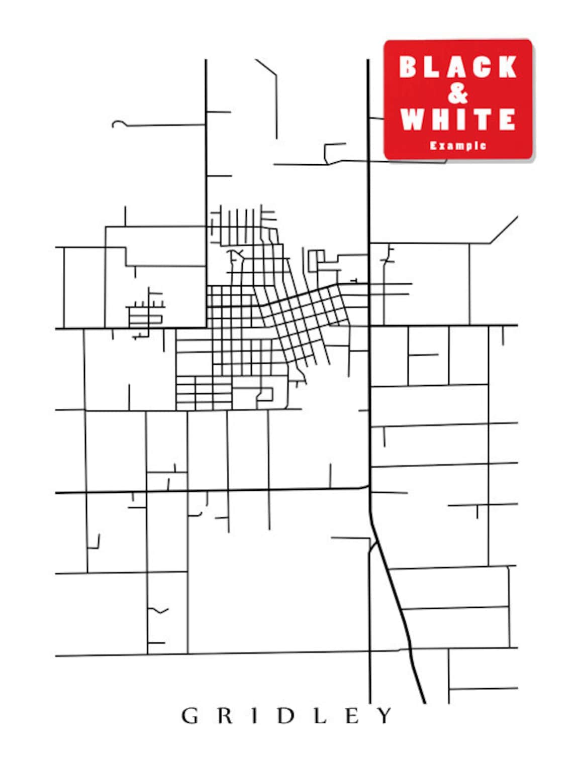 Gridley Map Print California Art Poster - Etsy