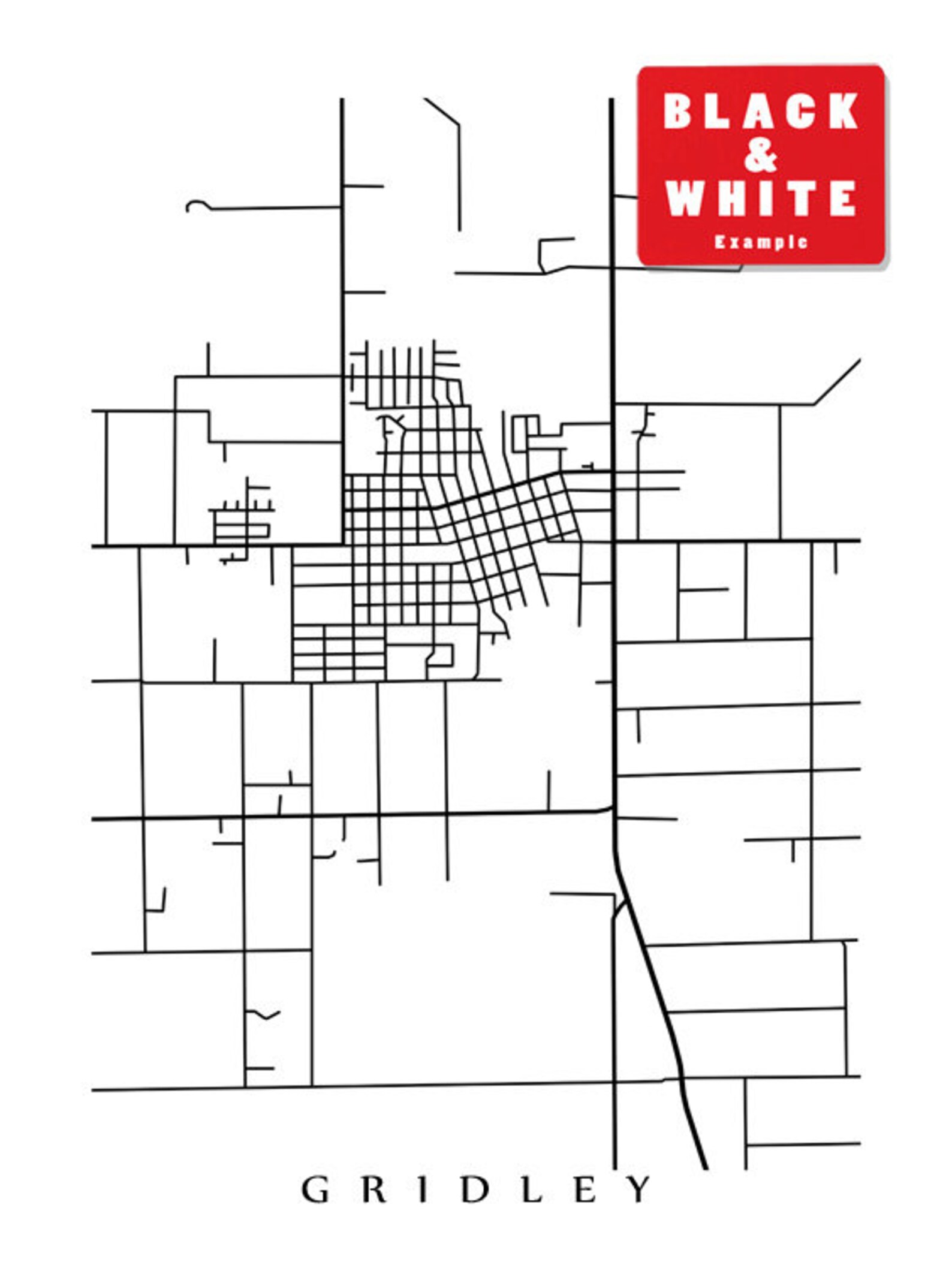 Gridley Map Print California Art Poster - Etsy