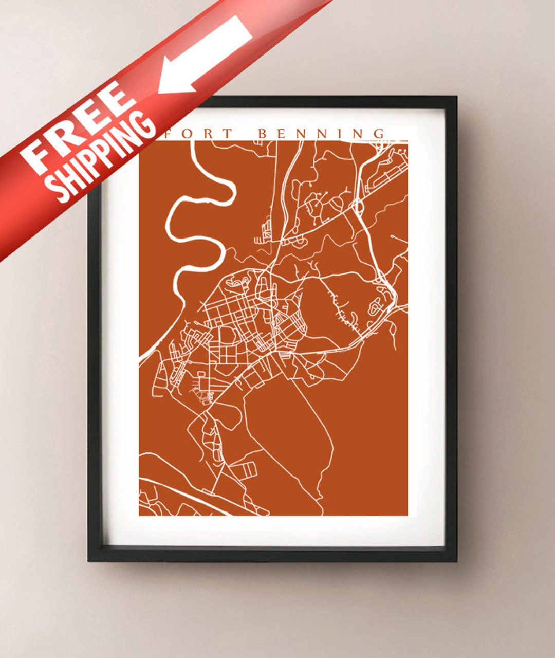 Fort Benning Map Print - Georgia Poster - Etsy