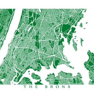 The Bronx Map Print - New York Poster - Etsy