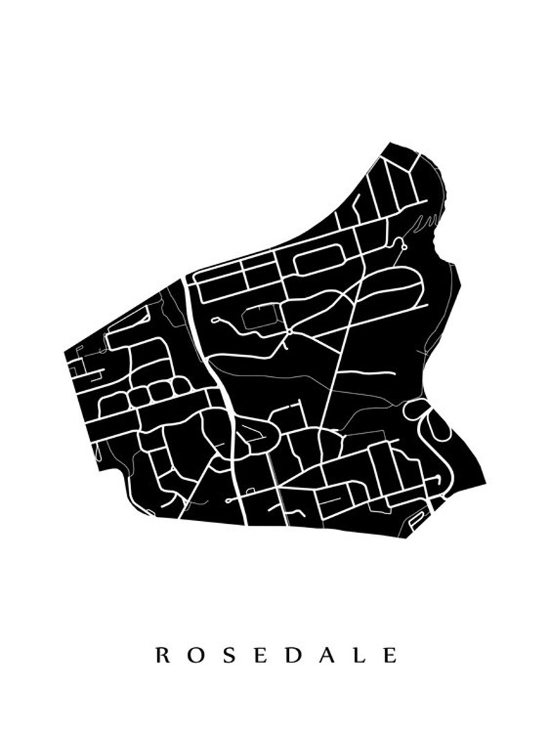 Rosedale Map Toronto Neighbourhood Art Print - Etsy