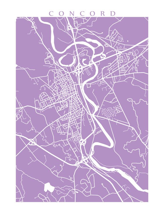 Concord NH Map Print New Hampshire Poster | Etsy