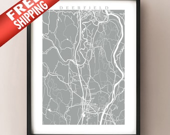 South Deerfield 1858 Old Town Map With Homeowner Names massachusetts ...