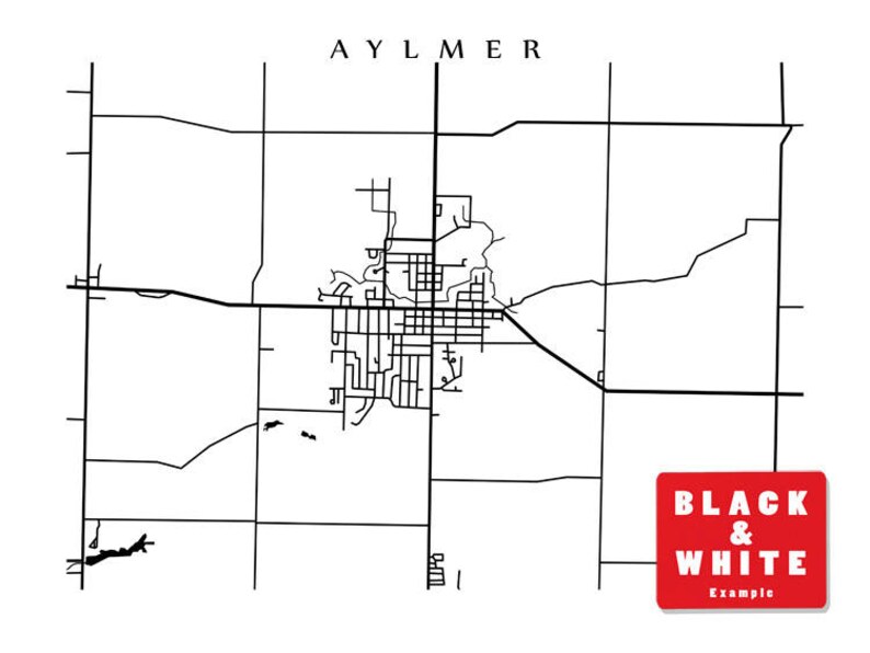 Aylmer, ON Map Print - Ontario Poster Art - Etsy