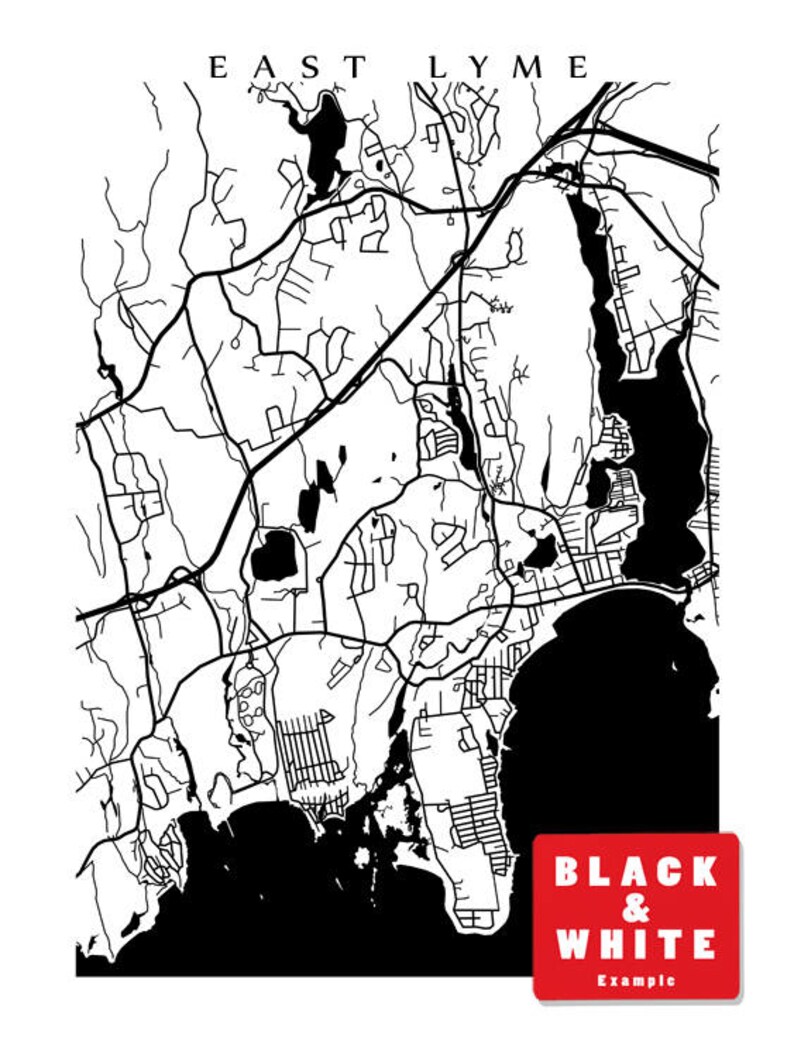 East Lyme, CT Map Print - Etsy
