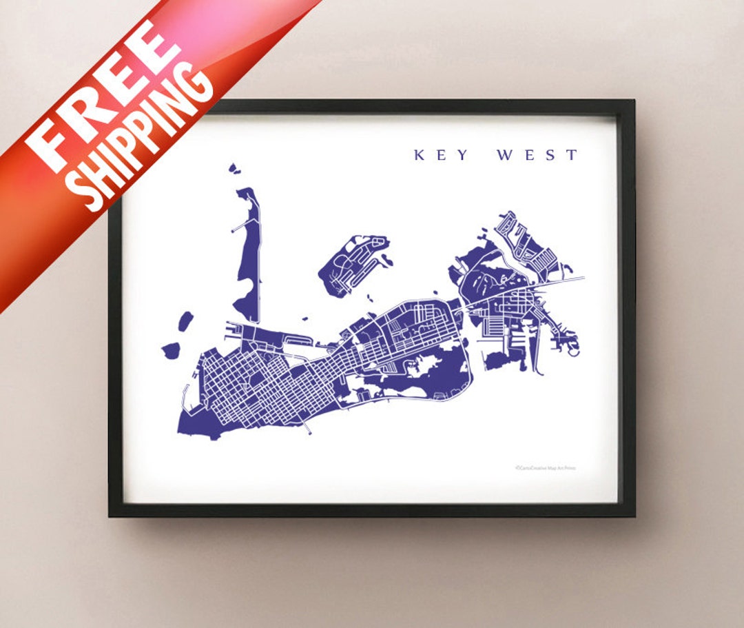 Key West Map Print - Etsy