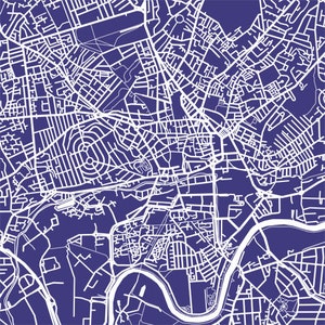 Nottingham Map Print - UK Wall Art - England Poster - Etsy
