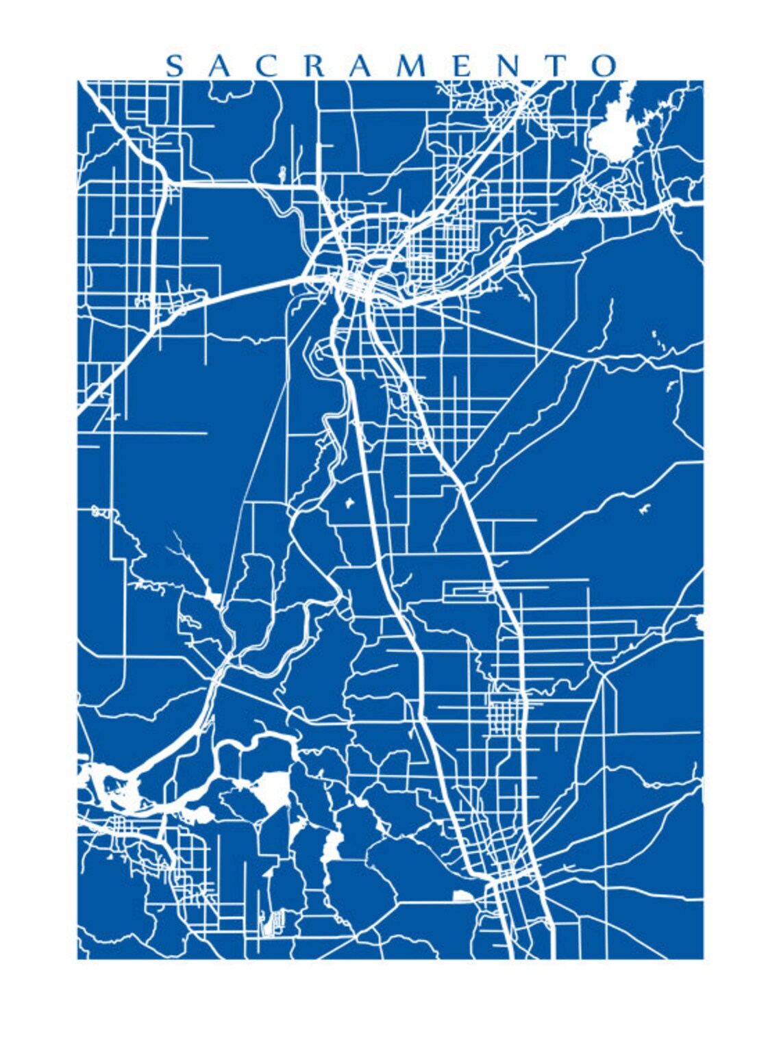 Sacramento Area Map Sacramento County California Poster - Etsy