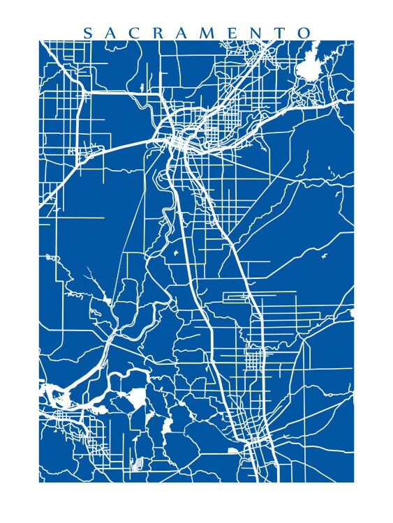 Sacramento Area Map Sacramento County California Poster | Etsy