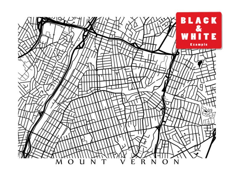 Mount Vernon, NY Map Print - Westchester, New York - Etsy