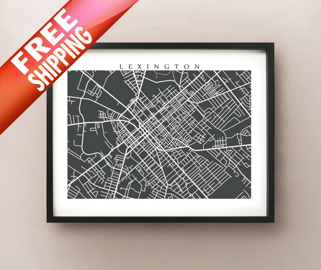 Lexington Map - Kentucky Poster Print - Horse Capital of the World - Etsy