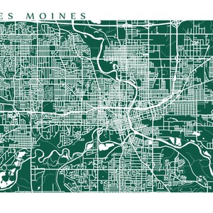 Des Moines Map Print - Iowa Art Poster - Etsy