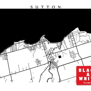 Sutton Map Print - Georgina, Ontario Art Poster - Etsy