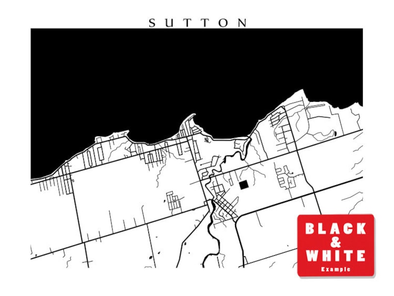 Sutton Map Print Georgina Ontario Art Poster - Etsy