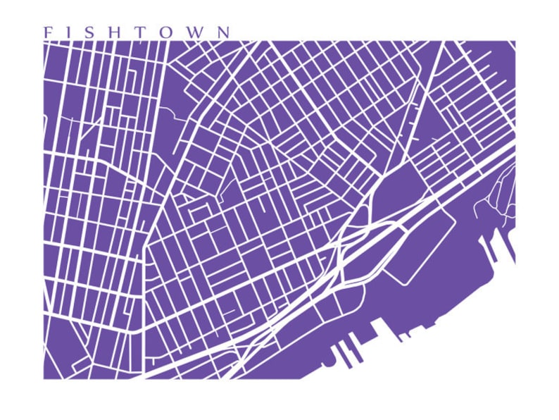 Fishtown Philadelphia Map Print Philly Art Poster - Etsy