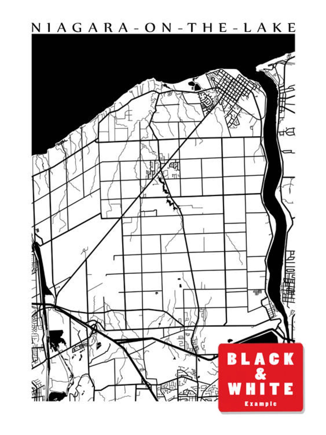 Niagara-on-the-lake Map Canada Wall Art NOTL Virgil - Etsy