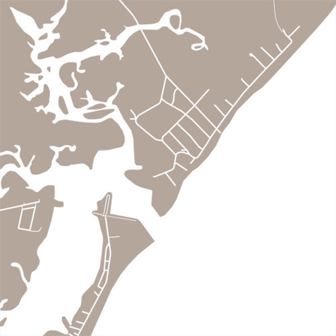 Drakes Island Map Art Choose Your Size and Color Wells | Etsy