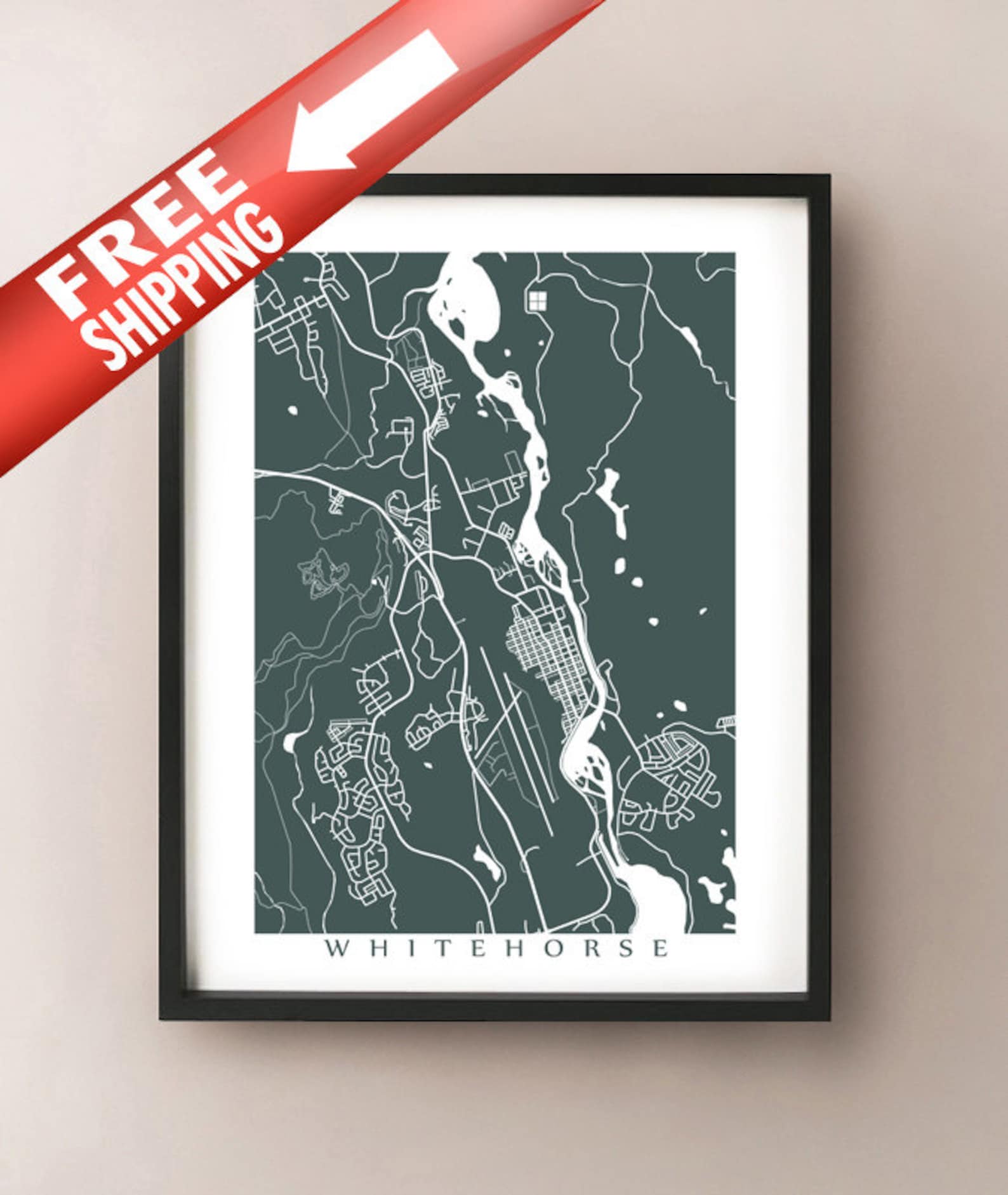 Whitehorse Map Print Yukon Canada Art Poster Choose - Etsy