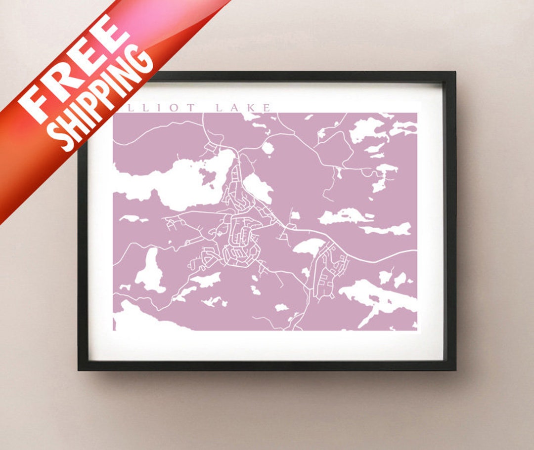 Elliot Lake Map Print - Ontario Poster Art - Etsy