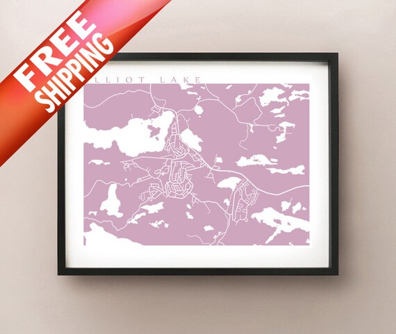 Elliot Lake Map Print Ontario Poster Art | Etsy