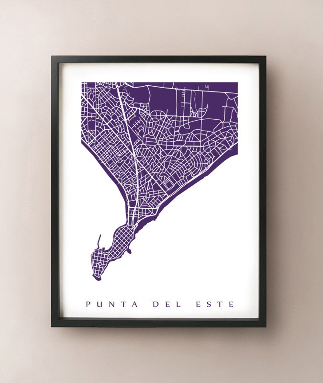 Punta Del Este Map Print - Uruguay Art - Modern Home Decor - Gift Idea ...