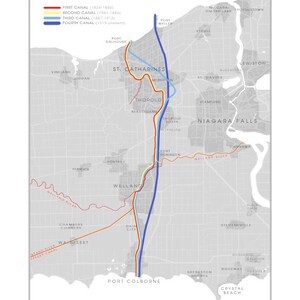 Welland Canals Historic Map - Niagara, Ontario, Canada - Etsy