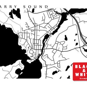 Parry Sound Map - Muskoka Ontario Poster Art - Etsy