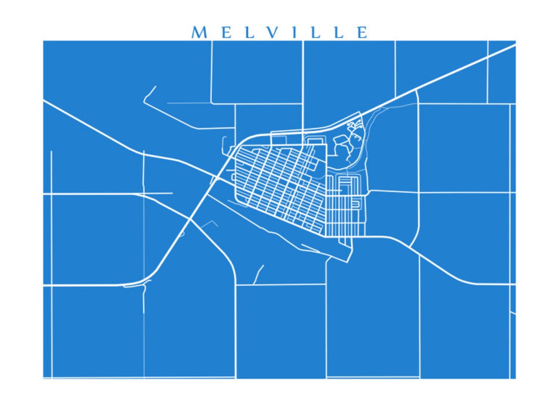 Melville SK Map Print Saskatchewan Poster - Etsy