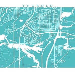 Thorold, ON Map - Canada Wall Art - Ontario - Niagara Region - Etsy