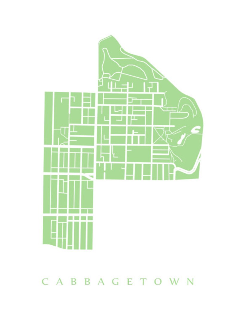 Cabbagetown Map - Toronto Neighbourhood Art Print - Etsy