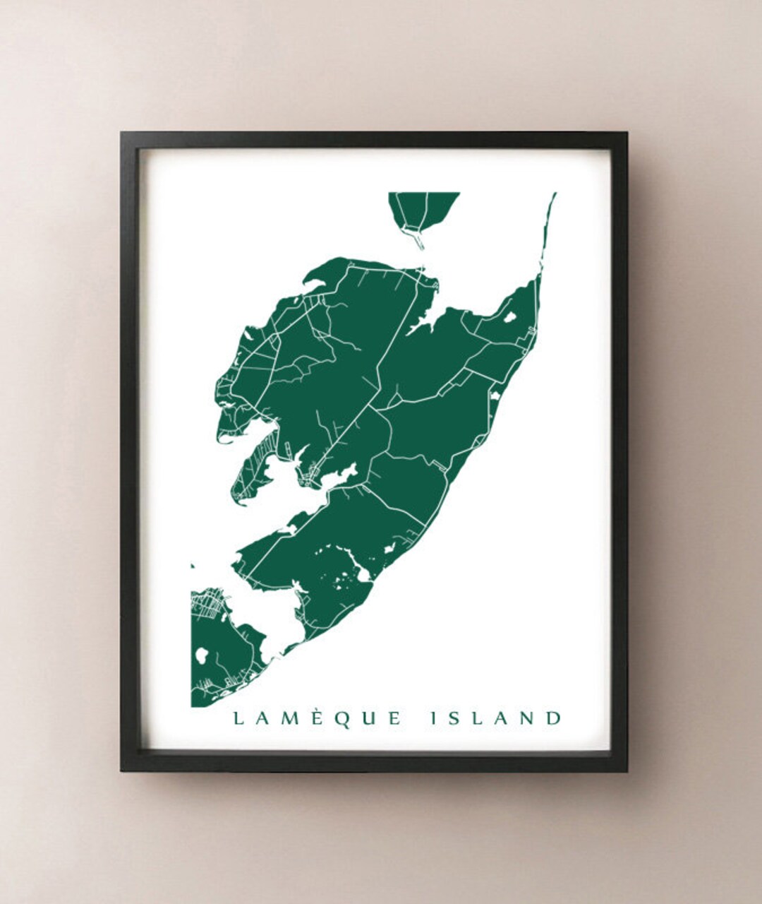 Lamèque Island Map - New Brunswick Art Poster - Etsy