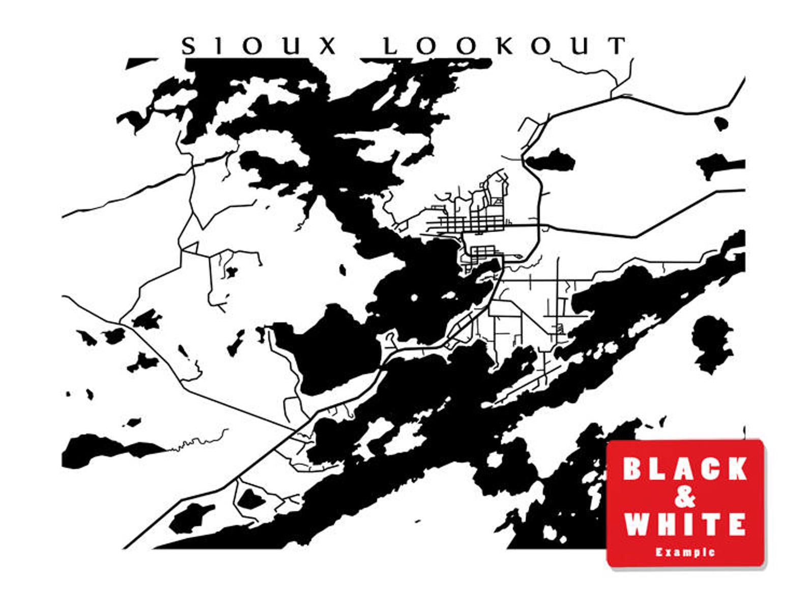 Sioux Lookout Map Print Kenora Ontario Art Canada Poster - Etsy