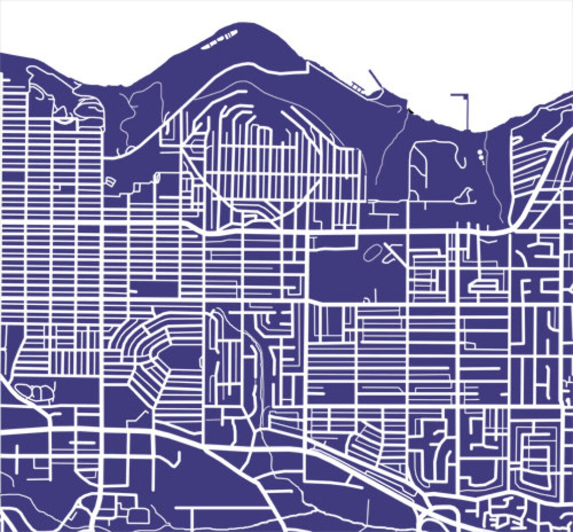 Burnaby Map Print British Columbia Home Decor BC Poster - Etsy