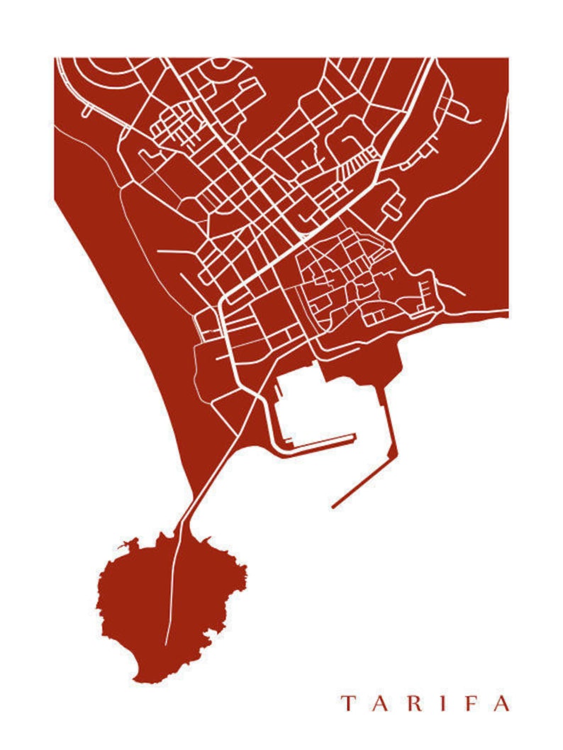 Tarifa Map Andalucia Spain Art Print - Etsy