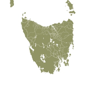 Tasmania Map Print - Australia Poster Art - Etsy