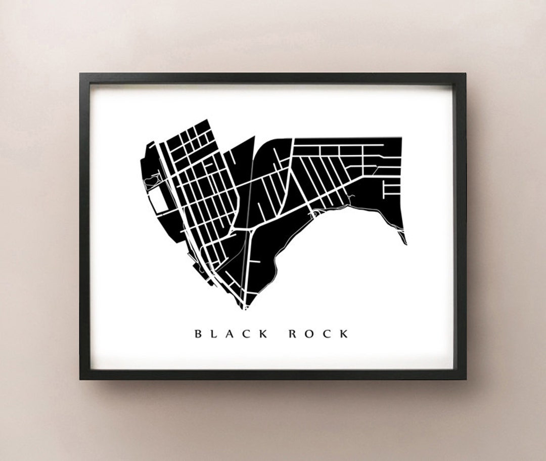 Black Rock Map - Buffalo Neighborhood Art Print - Etsy