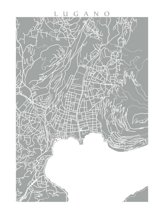 Lugano Map Print - Switzerland Poster sold by Bronze Ratts Tyerel | SKU ...