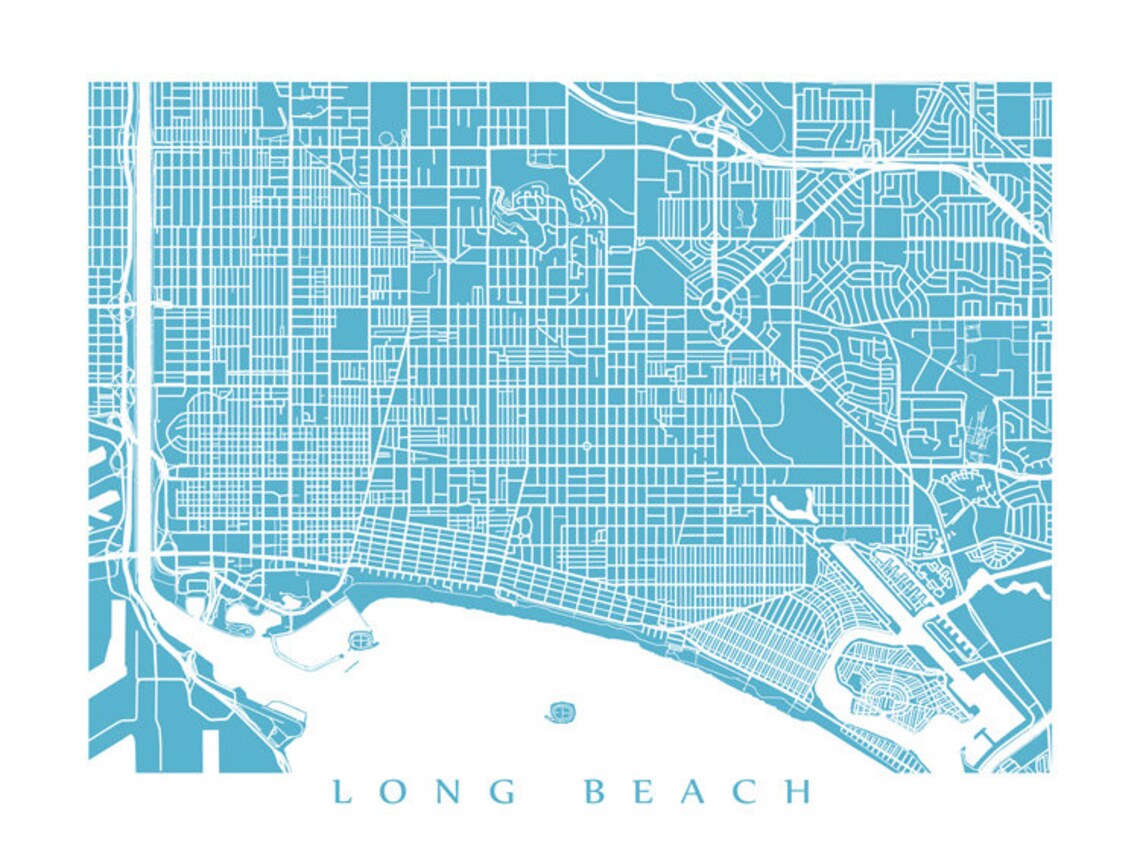 Long Beach Map - Etsy Canada