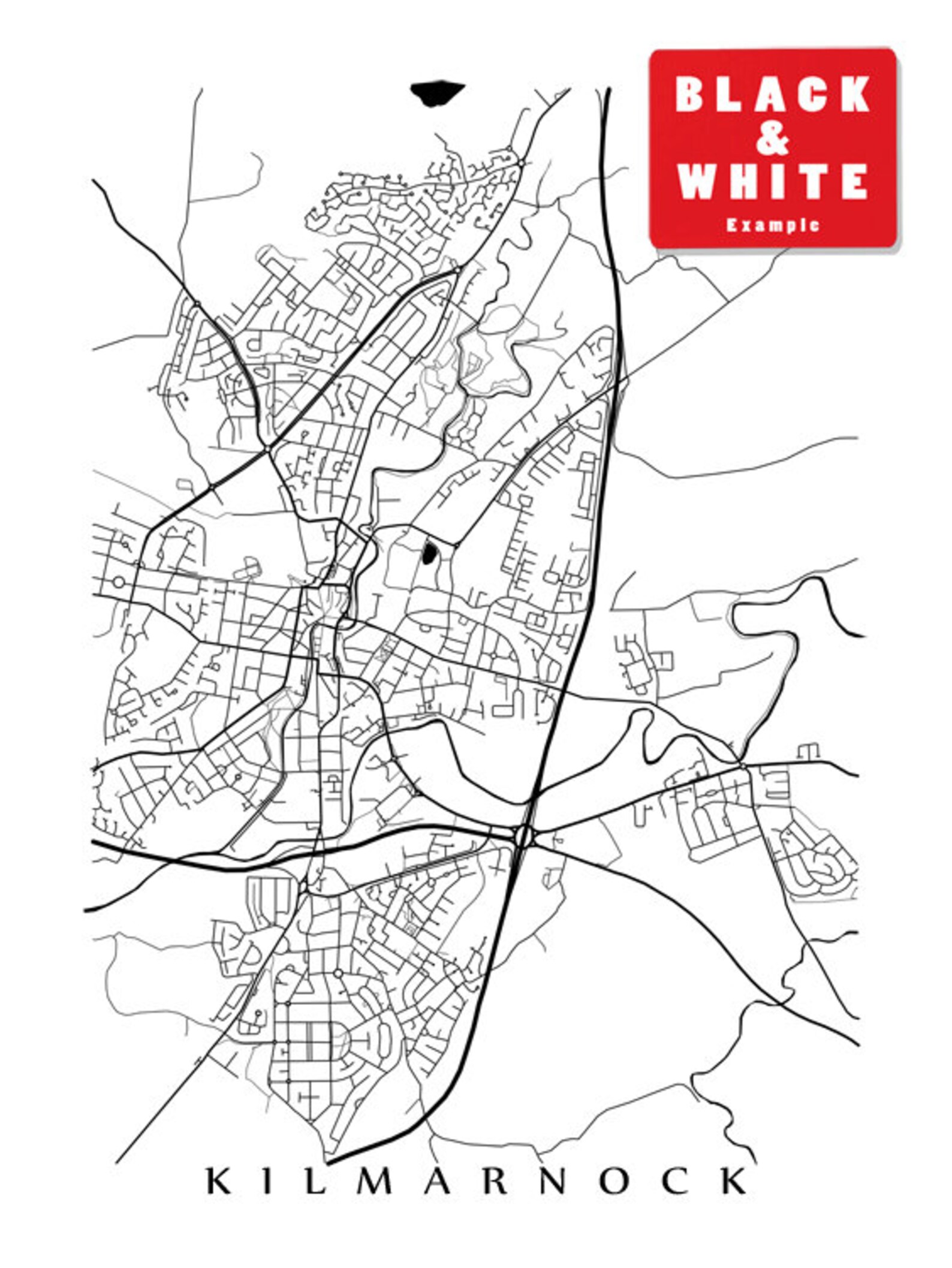 Kilmarnock Map Art Print Scotland Poster - Etsy