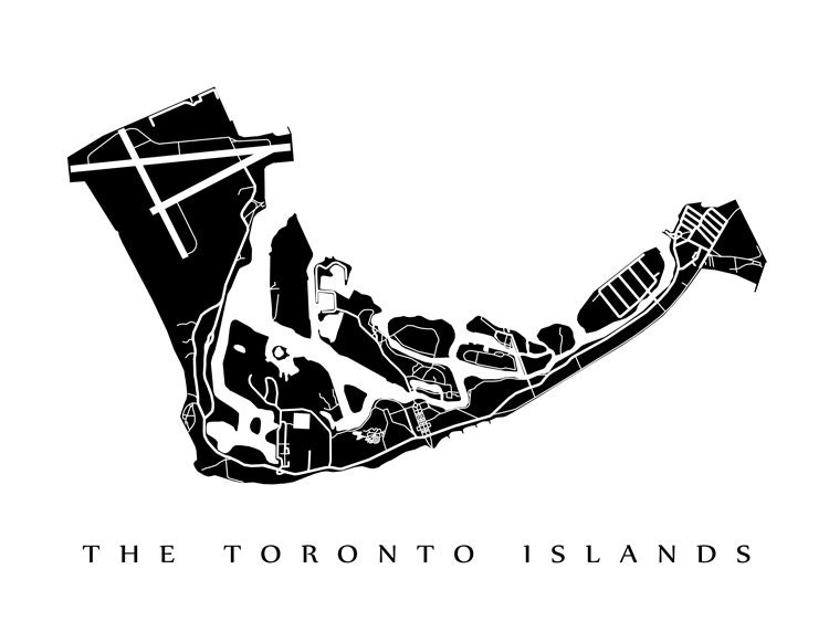 The Toronto Islands Map Toronto Neighbourhood Art Print | Etsy