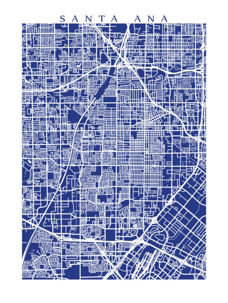 Santa Ana Map - California Poster Print - Etsy