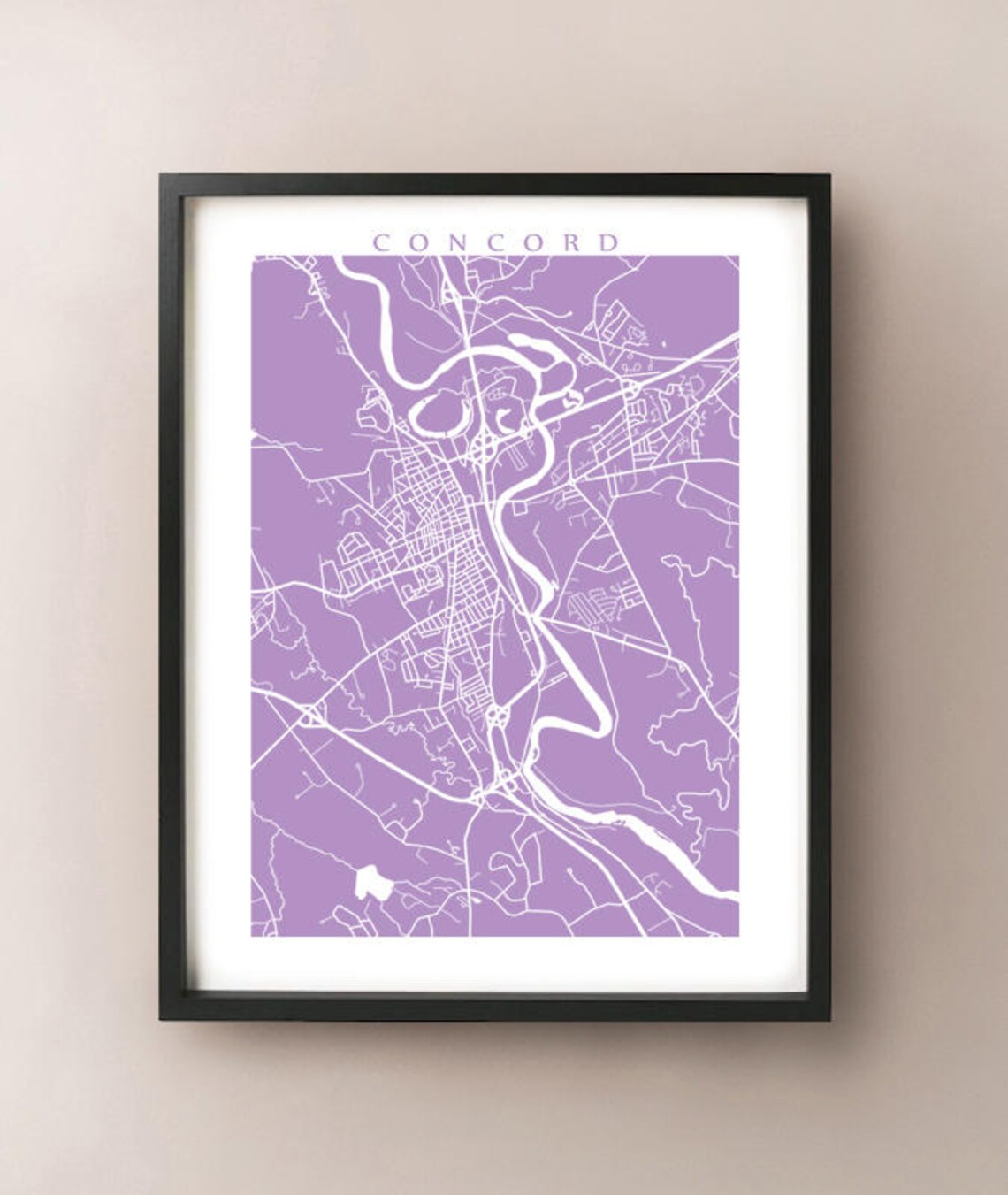 Concord NH Map Print New Hampshire Poster | Etsy